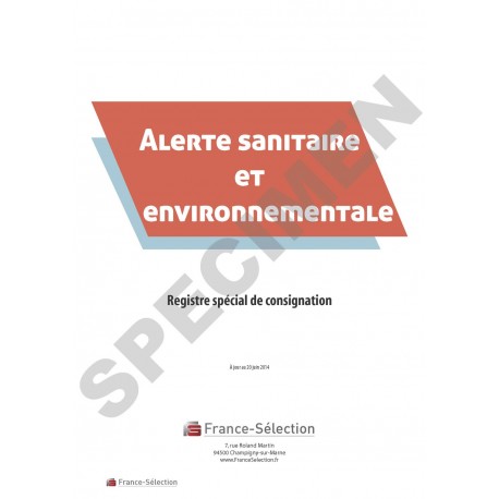Registre alerte sanitaire et environnementale
